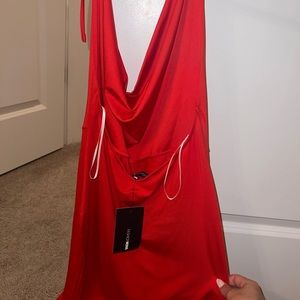 Fashion Nova | Dresses | Sexy Red Cowl Neck Dress | Poshmark
